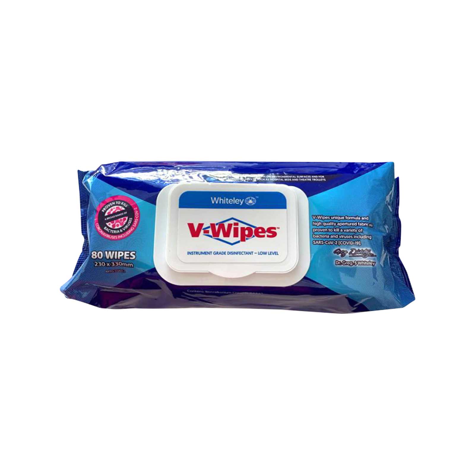 Whiteley V-Wipes Instrument Grade Disinfectant, Low-Level, pH Neutral ...